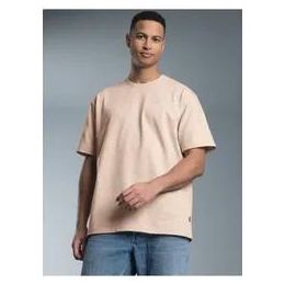 T-Shirt TRIGEMA "TRIGEMA T-Shirt DELUXE Baumwolle", Herren, Gr. 3XL, beige (sand, melange), Single Jersey, 100% Baumwolle, Basic, lang, Rundhals, Shirts T-Shirt