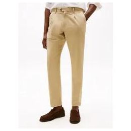 Chinohose Tommy Hilfiger "HARLEM CHINO SATIN", Herren, Gr. 36, L&auml;nge 34, braun (camel), Web, Obermaterial: 98% Baumwolle, 2% Elasthan, unifarben, l&auml;ssig geschnitten normal, Hosen Chinohose, Relaxed fit, Bundfalten