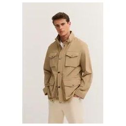 Fieldjacket Bugatti "Regular Fit", Herren, Gr. 54, 40, beige, 100% Polyester, unifarben, regular fit, Manschette, Jacken, mit Stretch & Stehkragen