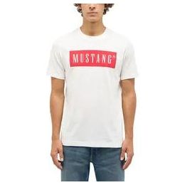 Kurzarmshirt Mustang "Herren Style Austin", Herren, Gr. 6XL, wei&szlig; (sanftes wei&szlig;), Jersey, 100% Baumwolle, Rundhals, Shirts