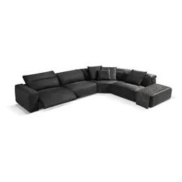 Ecksofa Egoitaliano "Beverly, extravangantes Designsofa mit erstklassigem Sitzkomfort", schwarz, B:378cm H:95cm T:282cm, Leder &raquo;BULL&laquo; (echtes Rindsleder). Geschliffenes, pigmentiertes und behandeltes Rindsleder mit einer Dicke von 1, 3-1, 5 mm. Dieses Leder zeigt eine ziemlich weiche Hand mit einem halb undurchsichtigen Aussehen. Es handelt sich um ein gesch&uuml;tztes Leder. Eine leichte Deckschicht s