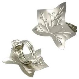 Dekoklammer Liedeco "Blatt", silber (silberfarben), 2 Stk., Metall, Gardinenbefestigungen, f&uuml;r Gardinen, Vorh&auml;nge