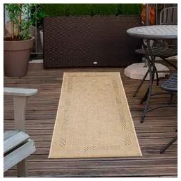 Teppich ANDIAMO "Montana", beige, B:60cm H:5mm L:110cm, Kunstfaser, Teppiche, Teppich, Flachgewebe, meliert, mit Bord&uuml;re, In- und Outdoor geeignet