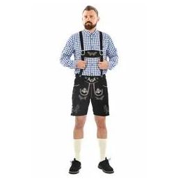 Trachtenlederhose Alessandro Salvarini "ASFerdl", Herren, Gr. Gr. 56, Normalgr&ouml;&szlig;en, schwarz, 100% Rindsleder, Hosen, Lederhose in Trachtenstil in kurzer Schnittform aus Echtleder