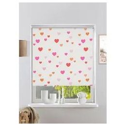 Rollo OTTO HOME "HEART" Gr. 4, orange (orange, pink), B:70cm H:150cm, Polyester, Rollos, Fixma&szlig;, Klemmfix, Herzen, Kinderrollo -NEUHEIT