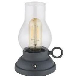 Globo LIGHTING LED Tischleuchte "PETRO", schwarz (anthrazit matt), 1, 1 Stk., Leuchten, Akkutischleuchte, mobile Leuchte, Petroleumlampen-Design, LED Tischleuchte