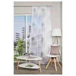 Vorhang Home Wohnideen "RAWLINS" Gr. 1, grau, B:140cm H:145cm, Microfaser, Polyester, Gardinen, Schal aus Voile bedruckt