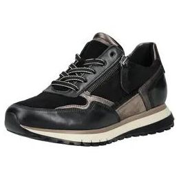 Sneaker Gabor COMFORT "Gabor Comfort Sneaker Leder", Damen, Gr. 39, schwarz (schwarz, grau), Leder, Schuhe Sneaker