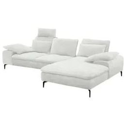Ecksofa W.Schillig "valentinoo, Designsofa, bequem, elegant und zeitlos, L-Form", wei&szlig; (wei&szlig; z73), B:299cm H:83cm T:178cm, Longlife Xtra-Leder Z73: Naturwalkleder der Luxusklasse aus den erlesensten Rohh&auml;uten. Hautst&auml;rke 1, 1 &ndash; 1, 3 mm, Sofas, Ecksofa, inklusive Hocker, mit Sitztiefenverstellung, Breite 299 cm