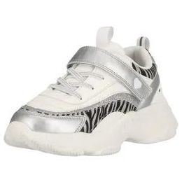 Sneaker ZIGZAG "Fialey", Damen, Gr. 32, silber (silberfarben, wei&szlig;), Kunstfaser, Polyurethane, Schuhe Sneaker, mit praktischem Klettverschluss