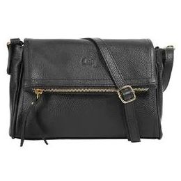 Umh&auml;ngetasche CLUTY, Damen, Gr. B/H/T: 29cm x 20cm x 9cm onesize, schwarz, Leder, gl&auml;nzend, Taschen Umh&auml;ngetasche, echt Leder, Made in Italy