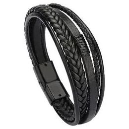 Lederarmband Firetti "Schmuck Geschenk Armschmuck Armkette", schwarz, Armb&auml;nder, Damen, 21,5cm, Leder Zink, Leder, Zink, Lederarmband, Made in Germany