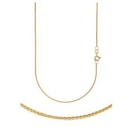 Collierkettchen Firetti "Schmuck Geschenk Gold 333 o. 585 Halskette Fuchsschwanzkette dreifach" Gr. 42, gold (gelbgoldfarben), Halsketten, Damen, 42, Gelbgold 585, B: 1,1mm, Made in Germany, B:1,1mm