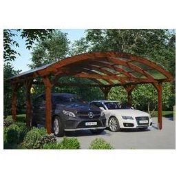 Skan Holz Doppelcarport SKANHOLZ "Franken", braun, B/H/T: 220cm x, Carports