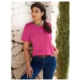 T-Shirt Classic Basics "Kurzarm-Shirt", Damen, Gr. 50, pink (fuchsia), 100% Baumwolle, unifarben, Rundhals, Shirts T-Shirt