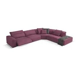 Ecksofa Egoitaliano "Beverly, extravangantes Designsofa mit erstklassigem Sitzkomfort", lila (violett), B:378cm H:95cm T:282cm, Sofas, Ecksofa, wahlweise mit elektrischer Relaxfunktion, Kopfteilverstellung