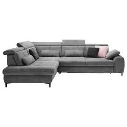 Ecksofa "SO 3400 Sitzh&ouml;he 47cm oder 49cm, Sitztiefe verstellbar, B/T 317/220 cm", grau (famosa anthrazit), B:317cm H:84cm T:220cm, 100% Polyester, SET ONE BY Musterring, Sofas, Ecksofa, Kaltschaumpolsterung, Flachgewebe, whlw. mit Funktionen, Sitzh&ouml;he 47