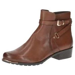 Stiefelette Caprice "Caprice Stiefelette Nappaleder", Damen, Gr. 38,5, braun (cognac), Nappaleder, Schuhe Stiefelette