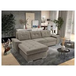 Ecksofa exxpo - SOFA FASHION "Derby Inkl. Kopfteilverstellung, wahlw. Bett & Bettkasten, L-Form", braun (cappuccino), B:277cm H:92cm T:206cm, Sofas, Ecksofa, mit Kopf- bzw. R&uuml;ckenverstellung