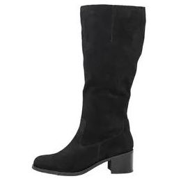 Weitschaftstiefel sheego, Damen, Gr. 41, XXL-Schaft, schwarz, Leder, Veloursleder, Schuhe Weitschaftstiefel