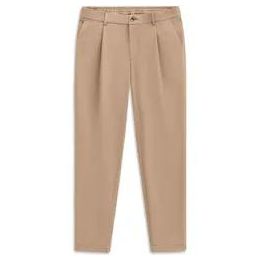 Bundfaltenhose Bugatti "Tapered Fit", Herren, Gr. 36, L&auml;nge 34, beige (30, beige), 88% Polyamid, 12% Elasthan, unifarben, gerade, unten schmal, Hosen, mit Flexcity Performance Stretch