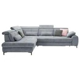 Ecksofa "SO 3400 Sitzh&ouml;he 47cm oder 49cm, Sitztiefe verstellbar, B/T 317/220 cm", blau (famosa blau), B:317cm H:84cm T:220cm, 100% Polyester, SET ONE BY Musterring, Sofas, Ecksofa, Kaltschaumpolsterung, Flachgewebe, whlw. mit Funktionen, Sitzh&ouml;he 47