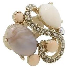 Fingerring "Sissi", beige, Collezione Alessandro, Fingerringe, Damen, Messing, Fingerring