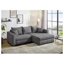 Jockenh&ouml;fer Ecksofa JOCKENH&Ouml;FER GRUPPE "Elmau XL L-Form, B: 261 cm", grau, B:261cm T:90cm, Korpus: 100% Polyester;Kissen: 100% Polyester, Sofas, Ecksofa, mit Bettfunktion, Bettkasten & 2 Zierkissen, Topseller