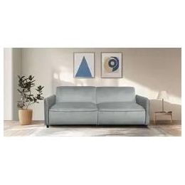 3-Sitzer DOREL HOME "Allie Curved Schlafsofa 209 cm", grau (hellgrau), B:209cm H:80cm T:91cm, 100% Polyester, Sofas, Bettfunktion (110/190), verstellbare R&uuml;ckenlehne, Cord u. Velours