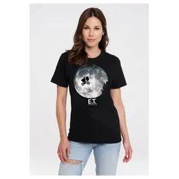 T-Shirt logoshirt "E.T. - Mond", Damen, Gr. XXL, schwarz, 100% Baumwolle, unifarben, normal, Rundhals, Shirts T-Shirt, mit coolem Print
