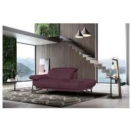 Ottomane Egoitaliano "Anais, erstklassiges Designsofa, Breite 179 cm, Fu&szlig;farbe schattengrau", lila (plum), Sofas, B/H/T: 179cm x 74cm x 106cm, Luxus-Microfaser, Ottomane rechts, Armlehne links, LEDER -Artikel BULL &ndash; Kat. B: Der Artikel BULL ist ein geschliffenes, pigmentiertes und behandeltes Rindsleder mit einer Dicke von 1, 3-1, 5 mm. Dieses Leder zeigt eine ziemlich weiche Hand mit einem halb u
