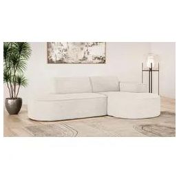 Ecksofa OTTO HOME "ADELLA XL Design-Sofa mit Recamiere rechts/links, 263/159/76 cm", beige (creme), B:263cm H:76cm T:159cm, 100% Polyester, Sofas, Ecksofa, L-Form XL mit Wellenunterfederung, runde Form, auch in Cord