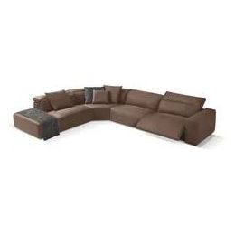 Ecksofa Egoitaliano "Beverly, extravangantes Designsofa mit erstklassigem Sitzkomfort", beige (safari), B:378cm H:95cm T:282cm, Leder NUVOLE (Echtes Rindsleder). Halbnat&uuml;rliches, halbnarbiges Rindsleder mit einer nat&uuml;rlichen K&ouml;rnung von 1, 2 bis 1, 4 mm. Dieses Leder hat eine weiche, wachsartige Haptik mit mattem Aussehen und einem Wolkeneffekt. Es handelt sich um ein Naturleder, das die urspr&uuml;ngl