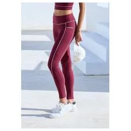 Funktionsleggings Copenhagen Studios, Damen, Gr. M (40/42), N-Gr, weinrot, Trikot, Obermaterial: 78% Polyester, 22% Elasthan, unifarben mit Farbeinsatz, figurbetont lang, Hosen, mit Paspeln und Logodruck