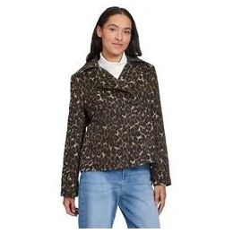 Kurzblazer Cartoon "Damen mit Taschen", Damen, Gr. 42, gr&uuml;n (beige, braun), Obermaterial: 95% Polyester, 3% Polyacryl, 2% Viskose, l&auml;ssig geschnitten normal, Blazer Kurzblazer