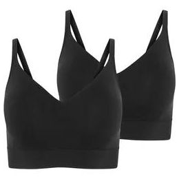 Bralette Jockey "Light Lift Seamfree", Damen, Gr. S, N-Gr, schwarz, Jersey, Obermaterial: 95% Polyamid, 5% Elasthan, unifarben, bequem, BHs Bralette, ohne B&uuml;gel, ohne Seitenn&auml;hte, Schaumstoff-Cups