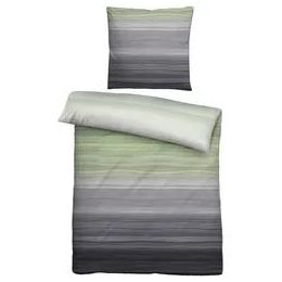 Bettw&auml;sche Biberna "0614610", gr&uuml;n (pistaziengr&uuml;n), B/L: 135cm x 200cm, 1 Stk., 1 Stk., Satin, B/L: 80cm x 80cm, 2 Stk., Satin, Obermaterial: 100% Baumwolle, Bettw&auml;sche, Bettw&auml;sche, feiner Glanz + weicher Griff, pflegeleicht, ganzj&auml;hrig einsetzbar, RV