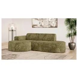Ecksofa OTTO HOME "ADELLA XL Design-Sofa mit Recamiere rechts/links, 263/159/76 cm", gr&uuml;n, B:263cm H:76cm T:159cm, 100% Polyester, Sofas, Ecksofa, L-Form XL mit Wellenunterfederung, runde Form, auch in Cord
