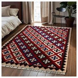 Teppich Hanse Home "Kelim Rami", bunt (creme multifarben), B:200cm H:3mm L:290cm, Baumwolle, Wolle, Teppiche, Teppich, Wolle, Baumwolle, Natur, Handgewebt, orientalisch, Boho, traditionell
