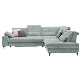 Ecksofa "SO 3400 Sitzh&ouml;he 47cm oder 49cm, Sitztiefe verstellbar, B/T 317/220 cm", famosa ocean, B:317cm H:84cm T:220cm, 100% Polyester, SET ONE BY Musterring, Sofas, Ecksofa, Kaltschaumpolsterung, Flachgewebe, whlw. mit Funktionen, Sitzh&ouml;he 47