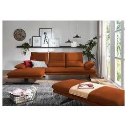 Ecksofa W.Schillig "broadway, Designsofa mit tollem Sitzkomfort", braun (cognac z69), B:291cm H:94cm T:164cm, Longlife Xtra-Leder Z69: Das feinnarbige, gedeckte Softleder Z69 besticht durch seine au&szlig;ergew&ouml;hnliche Weichheit im trendigen &raquo;Vintage-Look&laquo;, Hautst&auml;rke 0, 9 - 1, 1 mm, Sofas, Ecksofa, Sitztiefenverstellung, Kopfteil- & Seitenteilverstellung, Breite 291cm