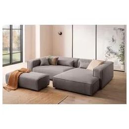 Ecksofa "PIARA XXL, L-Form, Schlaffunktion, Cord, Leinenoptik o. Strukturstoff", beige (taupe), B:288cm H:66cm T:198cm, 100% Polyester, LeGer Home by Lena Gercke, Sofas, Ecksofa, Hocker stellbar zum Schlafsofa (Krokodilverbinder), tiefe Sitzfl&auml;che