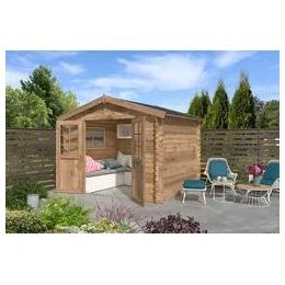 Gartenhaus Nordic Holz "Norah 230", braun, ohne Fu&szlig;boden, ohne Dacheindeckung, Massivholz, Gartenh&auml;user, Gartenhaus