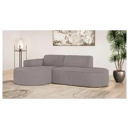 Ecksofa OTTO HOME "ADELLA XL Design-Sofa mit Recamiere rechts/links, 263/159/76 cm", beige (taupe), B:263cm H:76cm T:159cm, 100% Polyester, Sofas, Ecksofa, L-Form XL mit Wellenunterfederung, runde Form, auch in Cord
