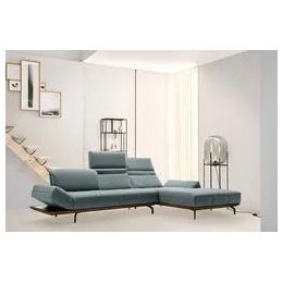 Ecksofa "CR.420, Designecksofa, L-Form", blau (wasserblau, steingrau), B:313cm H:117cm T:212cm, CREATION BY ROLF BENZ, Sofas, Ecksofa, in 2 Qualit&auml;ten, Holzrahmen in Eiche Natur oder Nu&szlig;baum, Breite 313 cm