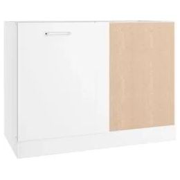 Eckunterschrank KOCHSTATION "KS-Milan", wei&szlig;, B:110cm H:82cm T:60cm, Holzwerkstoff, Schr&auml;nke, Eckunterschrank, Eckunterschrank 110 cm, matte oder hochgl&auml;nzende Fronten