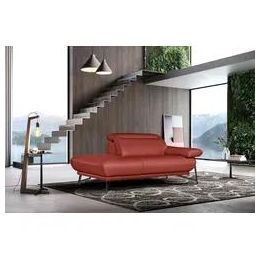 Ottomane Egoitaliano "Anais, erstklassiges Designsofa, Breite 179 cm, Fu&szlig;farbe schattengrau", rot (marsala), Sofas, B/H/T: 179cm x 74cm x 106cm, Leder BULL, Ottomane links, Armlehne rechts, LEDER -Artikel BULL &ndash; Kat. B: Der Artikel BULL ist ein geschliffenes, pigmentiertes und behandeltes Rindsleder mit einer Dicke von 1, 3-1, 5 mm. Dieses Leder zeigt eine ziemlich weiche Hand mit einem halb undur