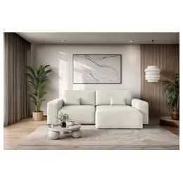 Ecksofa OTTO HOME "MATTS Schlafsofa mit Bettkasten, Ma&szlig;e B/T/H: 265/159/89 cm", creme, B:265cm H:89cm T:159cm, 100% Polyester, Sofas, Ecksofa, L-Form mit Recamiere rechts oder links, hoher Sitzkomfort