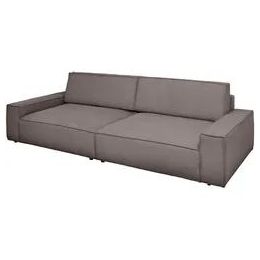 Big-Sofa Home Affaire "NEU: SHERWOOD XXL, Big-Sofa (316cm), extra tiefe Sitzfl&auml;che 95 cm", taupe, B:316cm H:90cm T:135cm, 100% Polyester, Sofas, Big-Sofa, bequemer Sitzkomfort, Cord u. Leinenoptik, Kedernaht