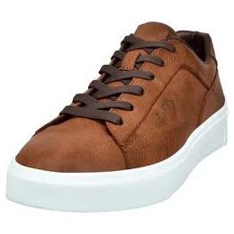 Sneaker Bugatti, Herren, Gr. 40, braun (cognac), Lederimitat, Schuhe Sneaker, Halbschuh, Schn&uuml;rschuh, Freizeitschuh in cleaner Optik
